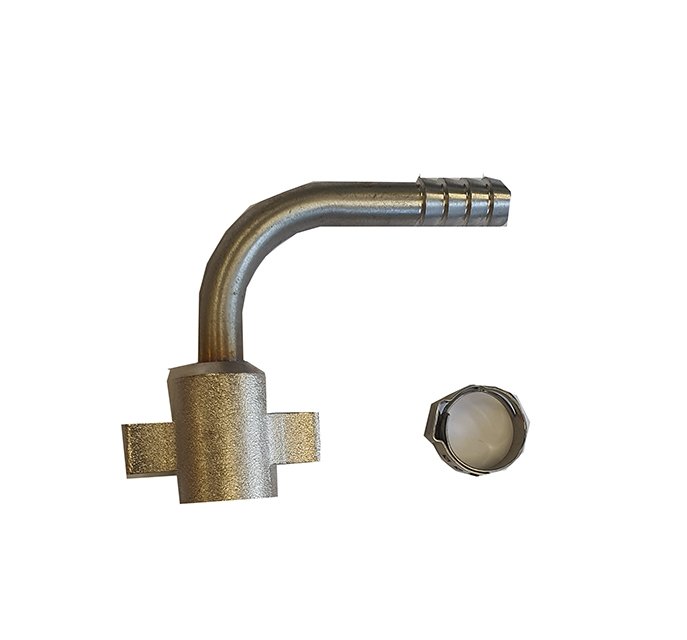 Aansluitset gebogen tule 3/8 voor koolzuurleiding 8x14 mm