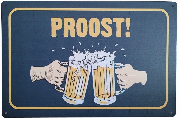Proost bierglazen reclamebord